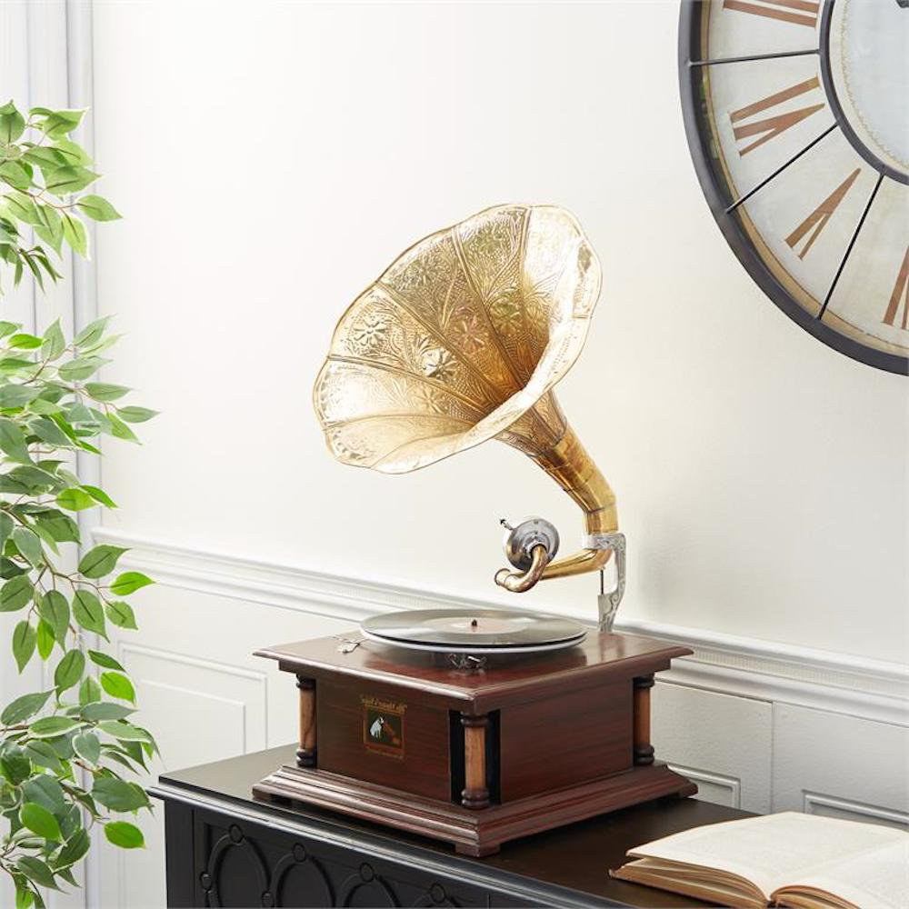 Astoria Grand Metropole Antique Replica Dark Wood Phonograph Gramophone ...