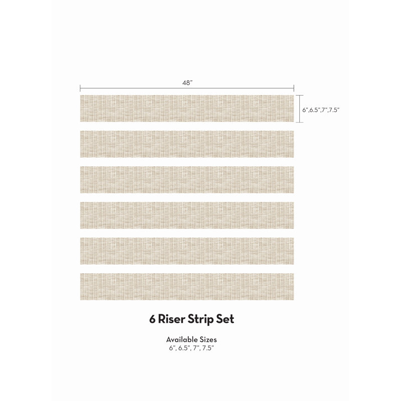 Bayou Breeze Groningen Rattan Weave Peel and Stick Stair Riser Strips ...