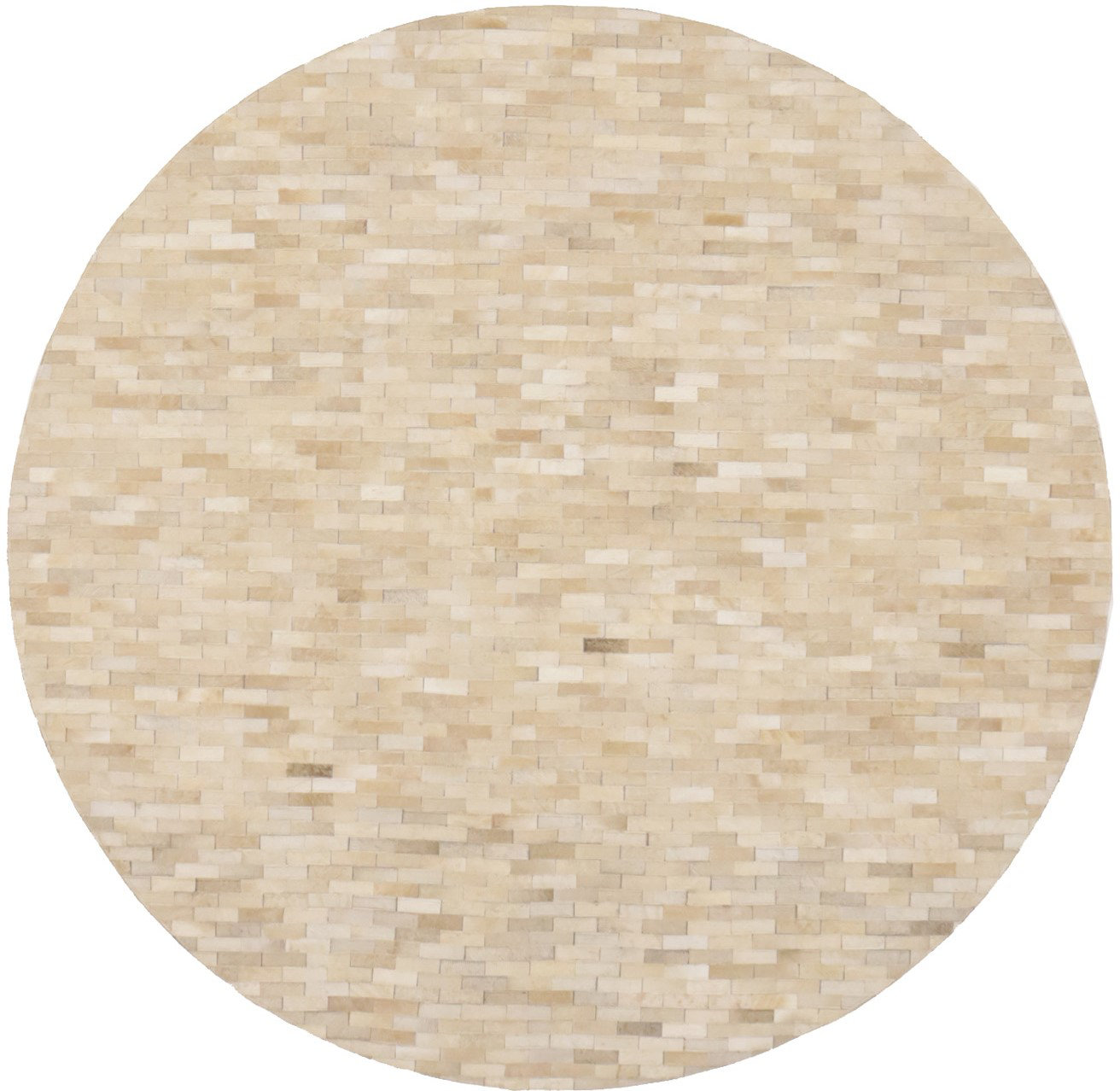 Latitude Run® Beige Modern 6X6 Leather & Faux Oriental Round Rug | Wayfair
