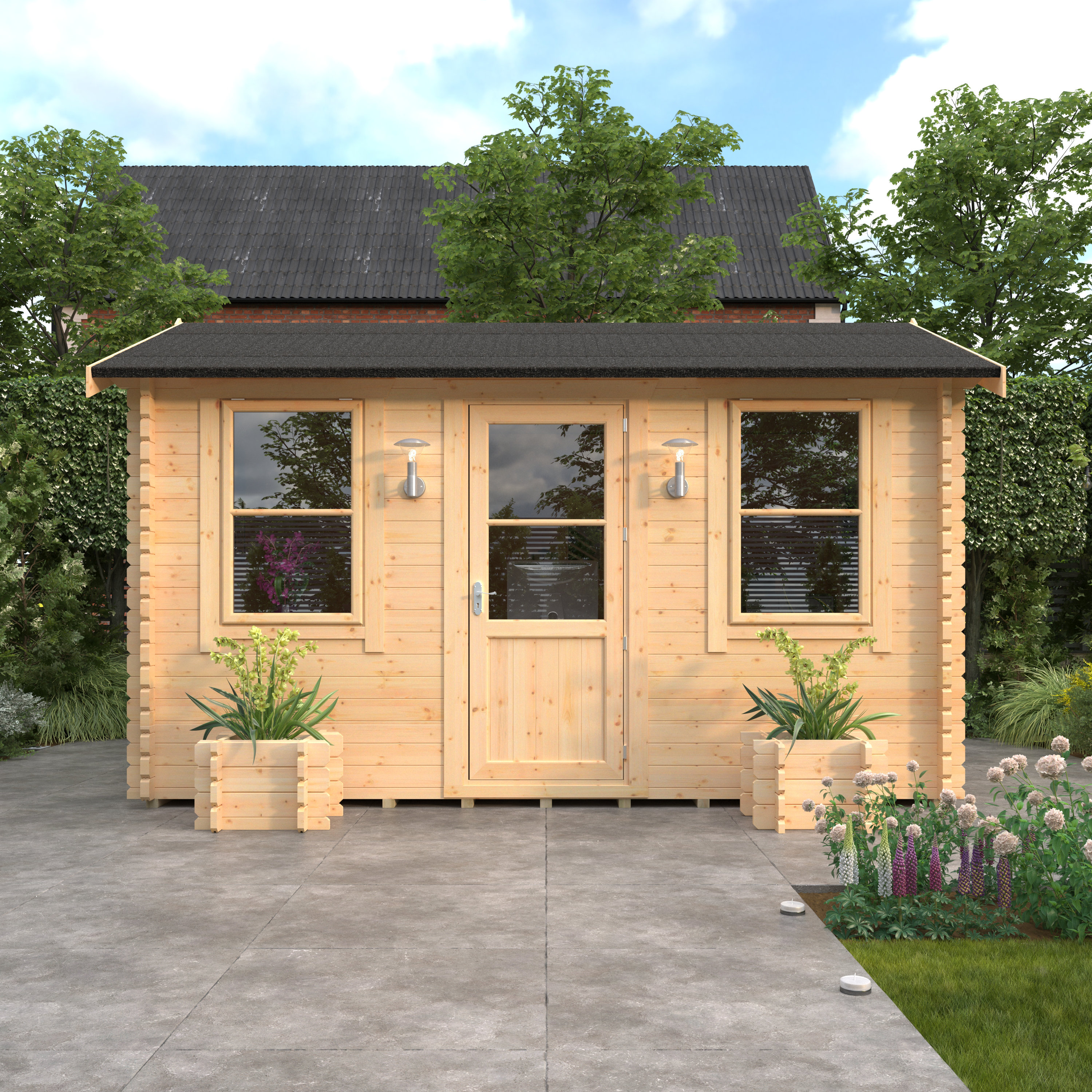 Tiger Sheds The Rosen Tongue & Groove Log Cabin 14x10w | Wayfair.co.uk