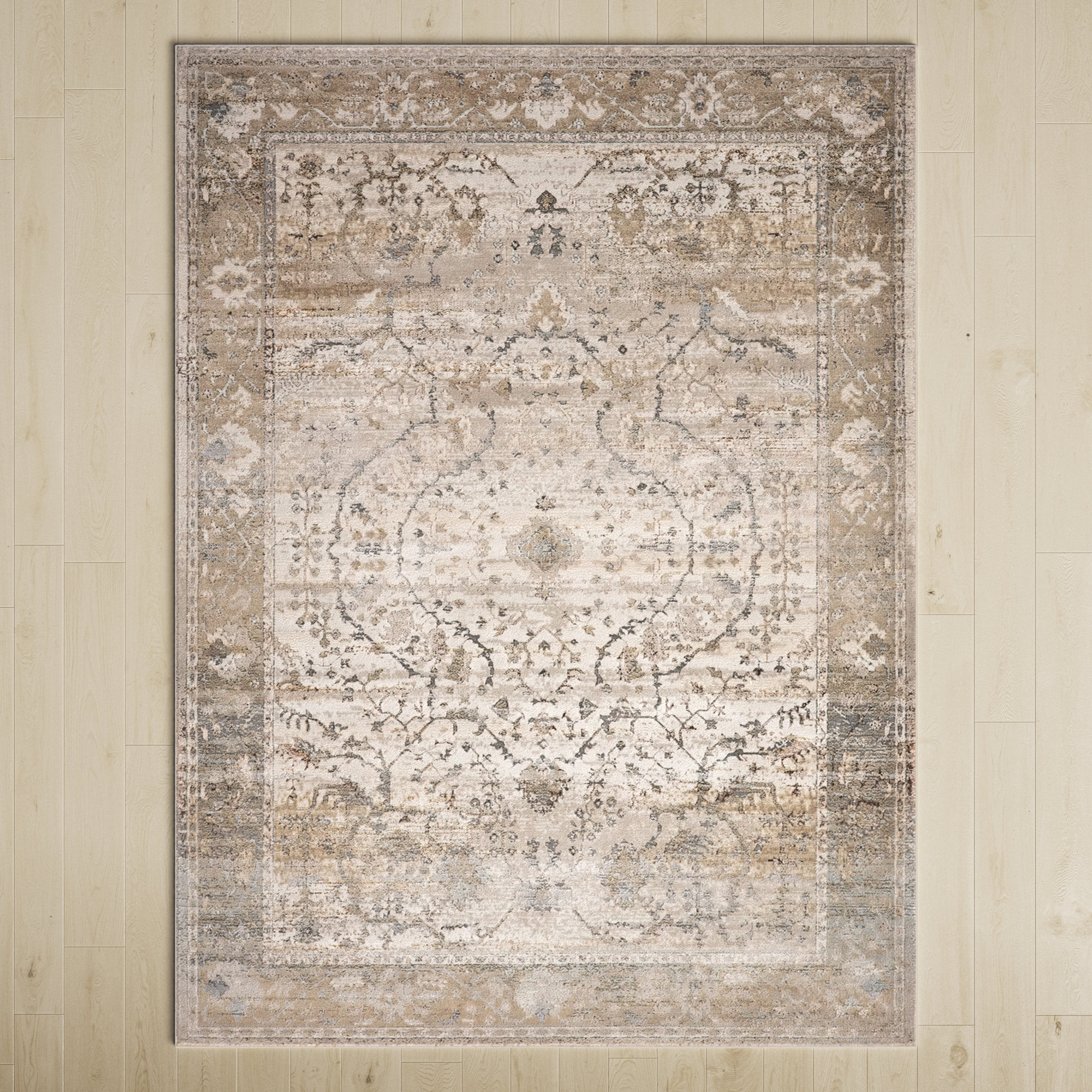 Birch Lane™ Lynnette Gray/Beige Rug & Reviews | Wayfair