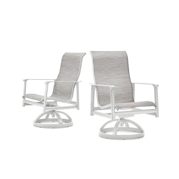 Winston Aspen Sling High Back Swivel Rocker Dining Chairs | Wayfair