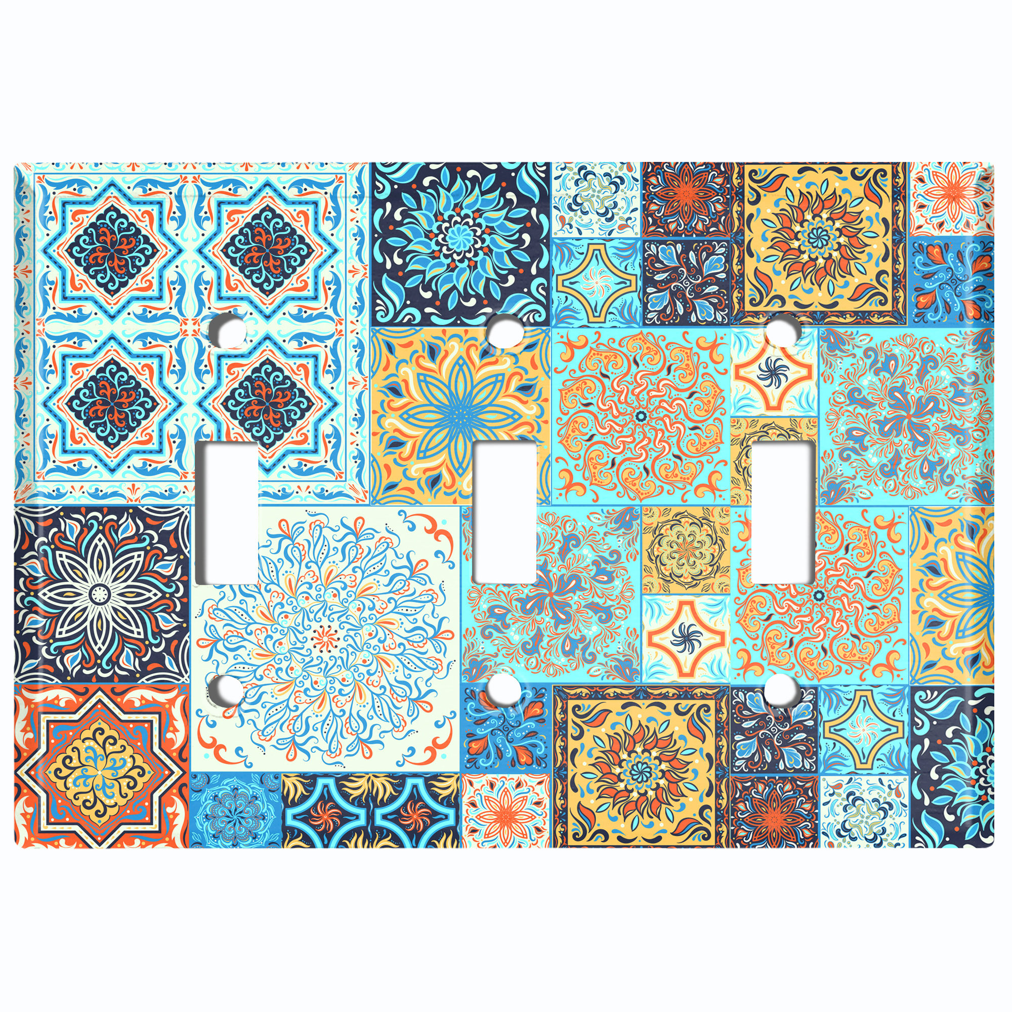 WorldAcc Colorful Tile Patch Work Toggle Light Switch Wall Plate | Wayfair