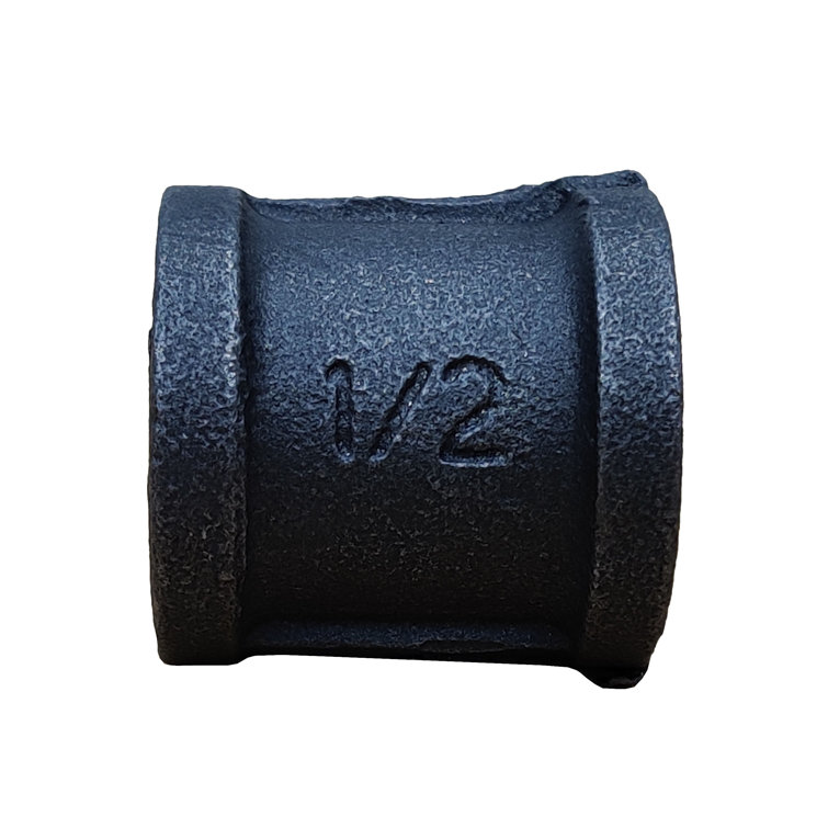 FixtureDisplays 1/2" Black Pipe Coupler Straight Connector Cast Iron ...