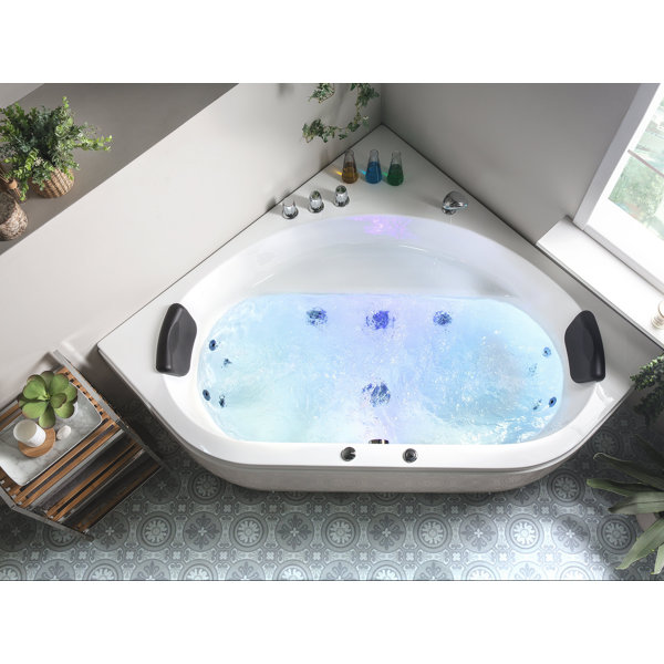 Belfry Bathroom Lillydale 1980mm x 1400mm Back to Wall Whirpool Bathtub ...