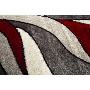 Red Barrel Studio® Naveen Handmade Performance Ruby Red/Charcoal/Silver ...