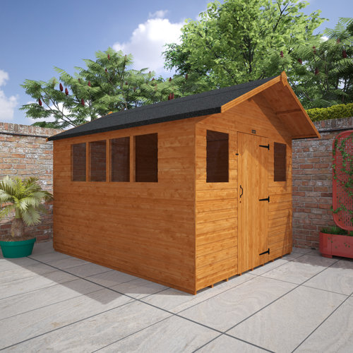 Tiger Sheds Tiger 8 ft. W x 10 ft. D Solid Wood Tongue & Groove Apex ...