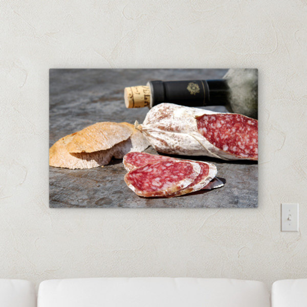 Ebern Designs Salami On Canvas Photograph | Wayfair
