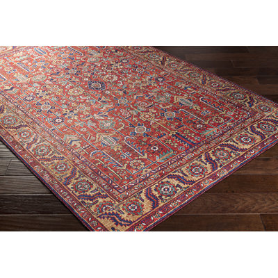 Langley Street Fleckenstein Performance Red/Yellow Rug & Reviews | Wayfair