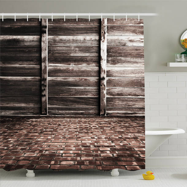 Ambesonne Rustic Home Shower Curtain with Hooks Included | Wayfair