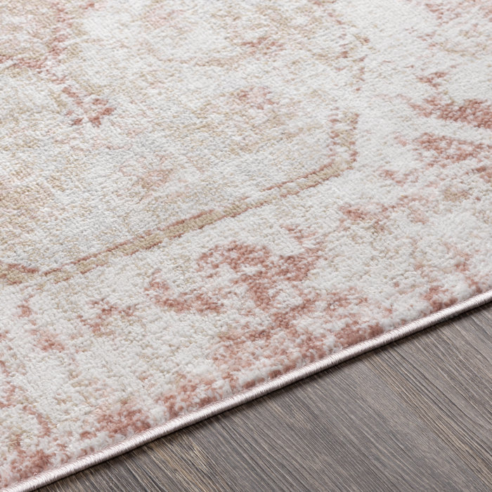 Lark Manor Cabello Performance Pink/White Rug & Reviews | Wayfair