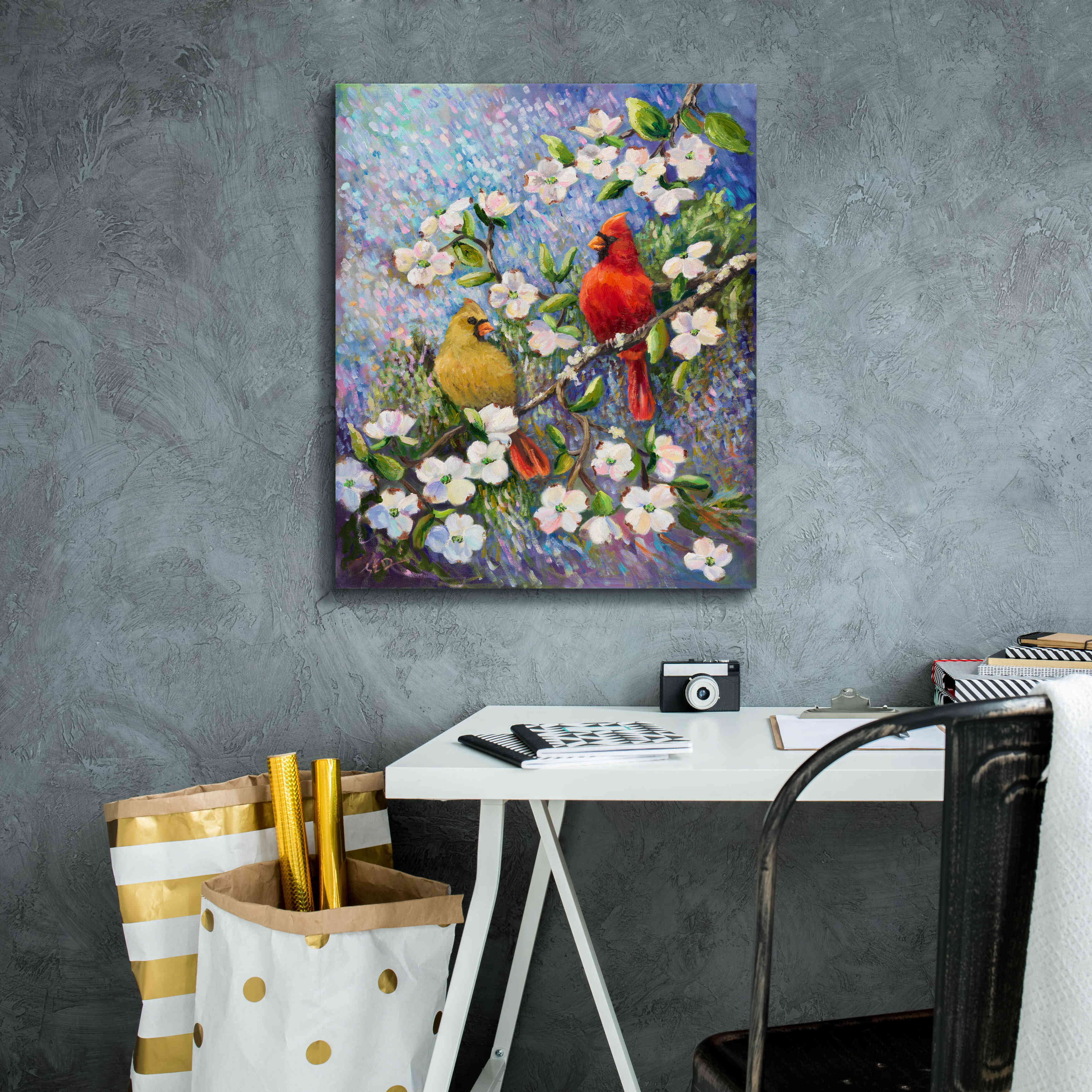 The Holiday Aisle® Epic Graffiti 'Cardinal Impressions' By Sarah Davi ...