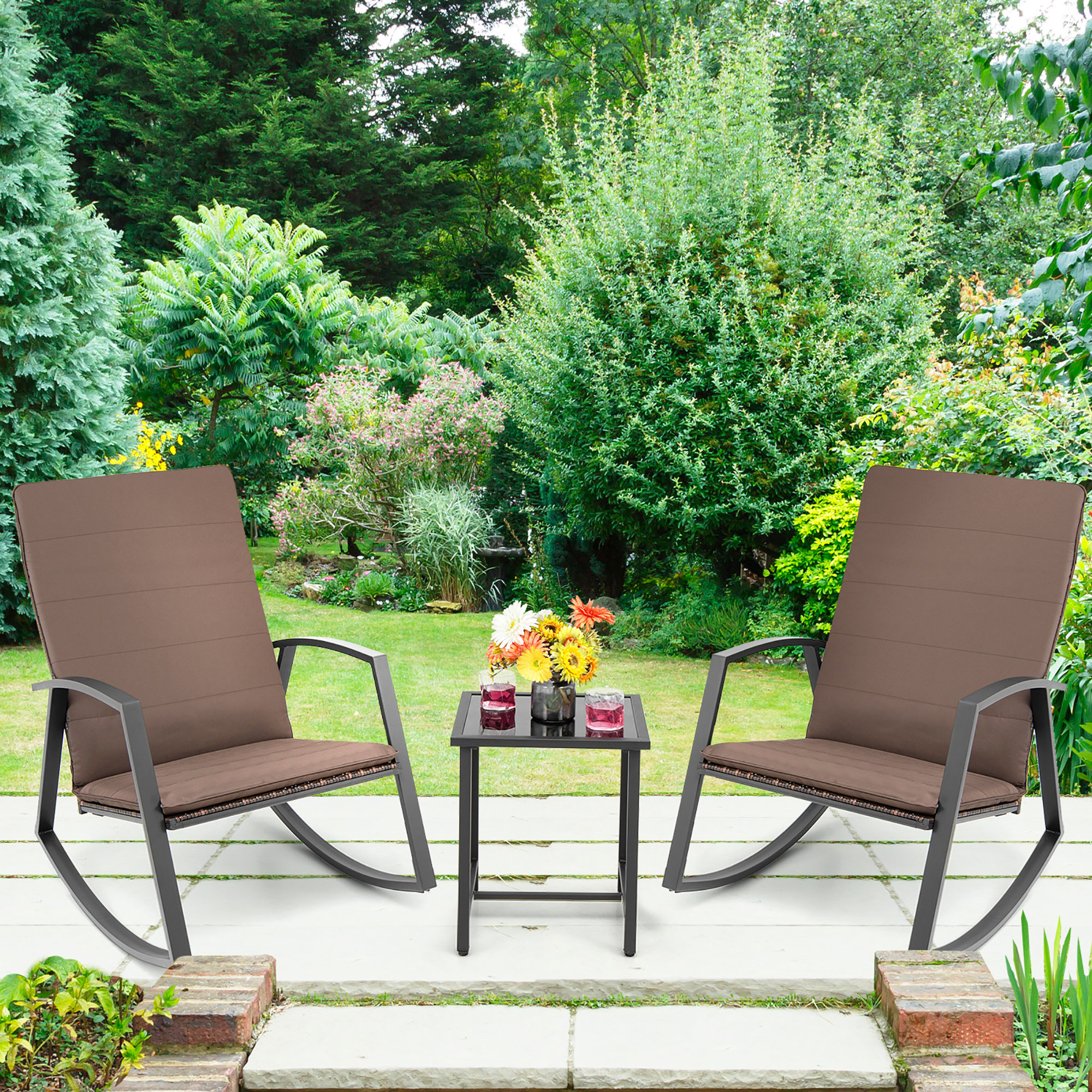 Latitude Run® Metal 2 - Person Seating Group with Cushions | Wayfair