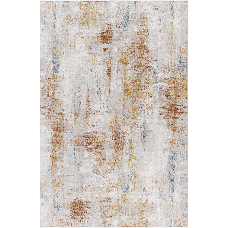 17 Stories Waterfront Abstract Cream/Taupe Area Rug | Wayfair