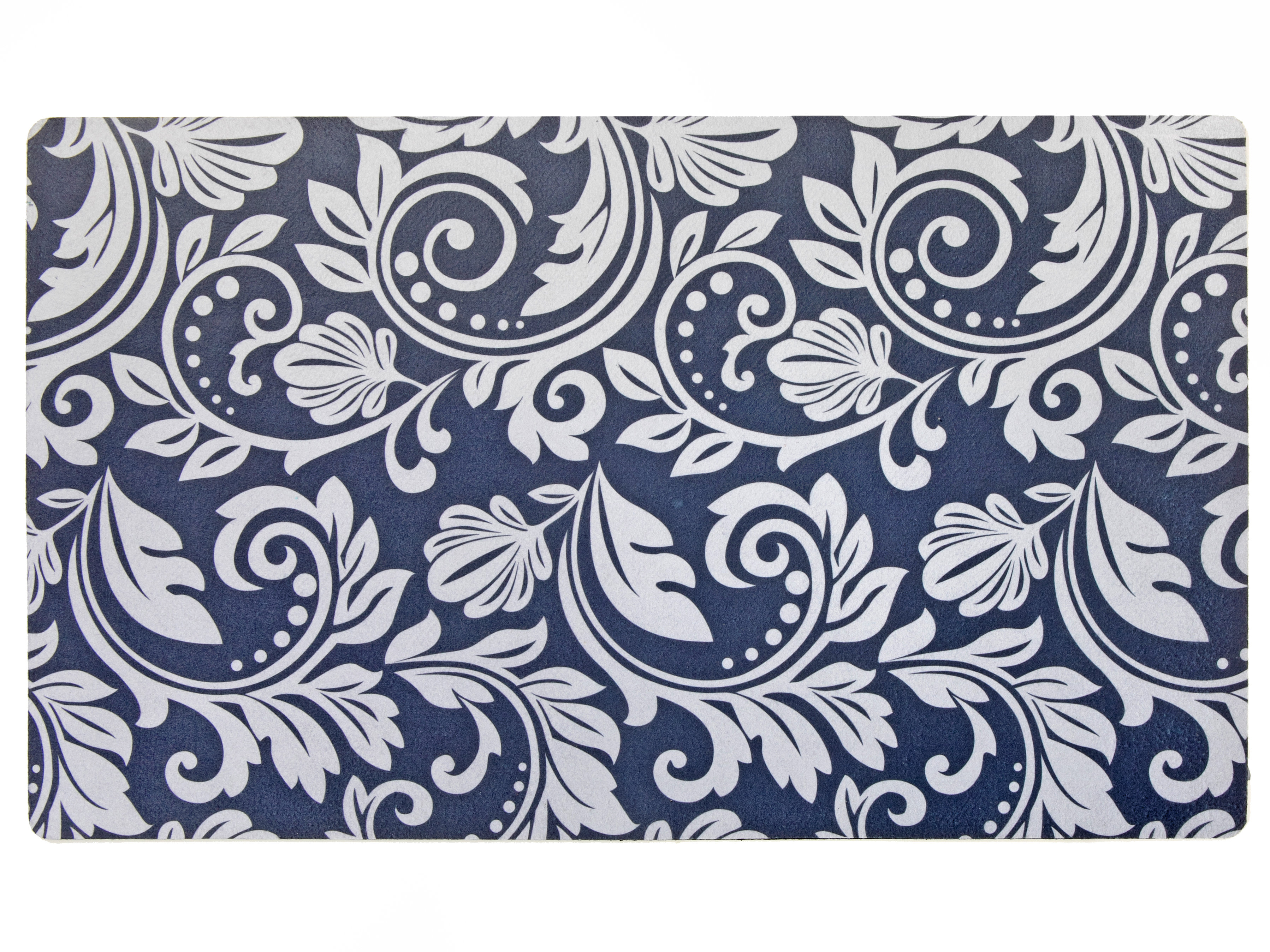 Charlton Home® Printed Rubber Mat (Gray Baroque) | Wayfair