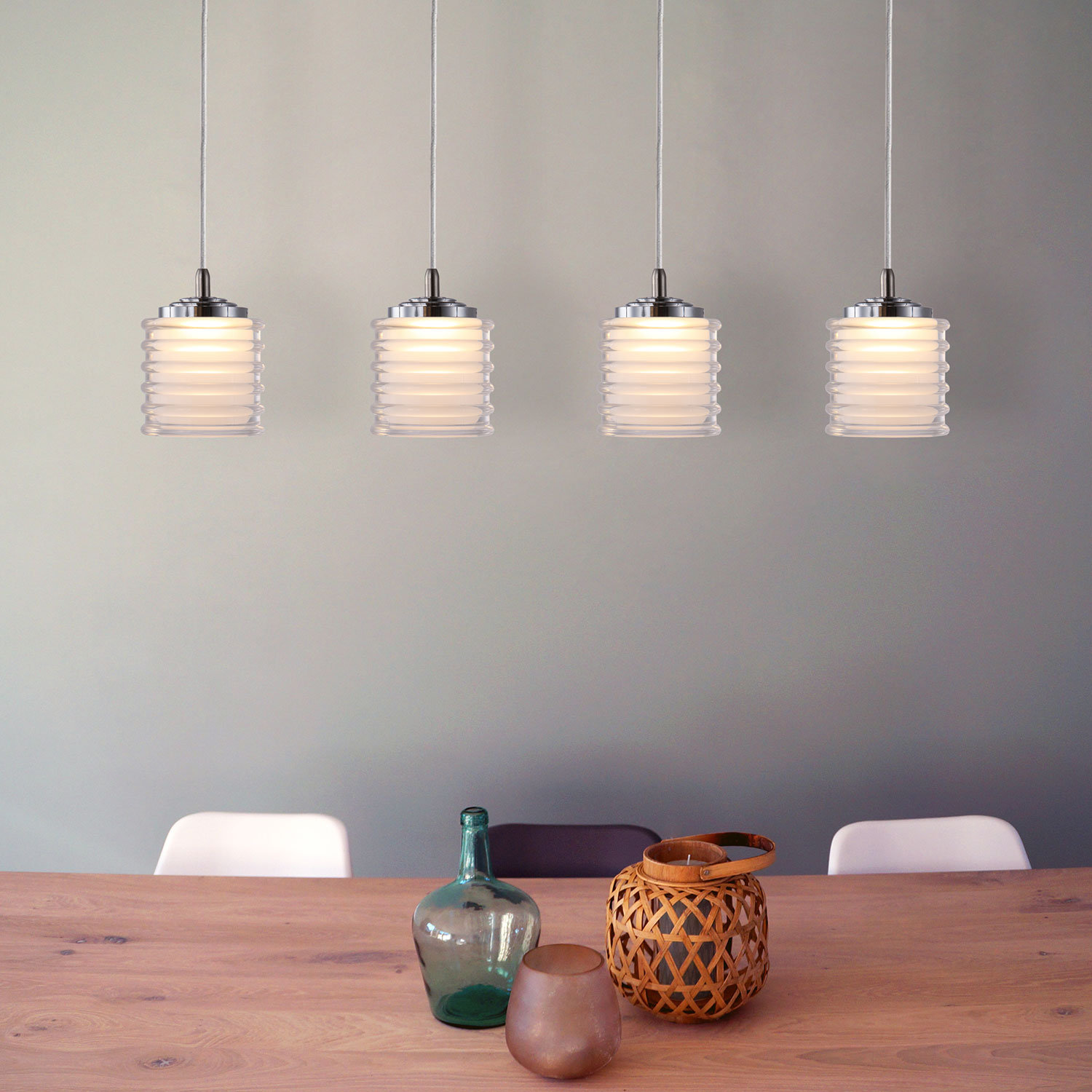 Orren Ellis Boley 4-Light LED Cluster Cylinder Pendant | Wayfair