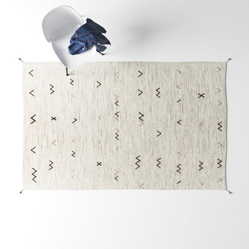 AllModern Bodie Handmade Hanwoven Wool Light Gray/Light Brown Rug ...