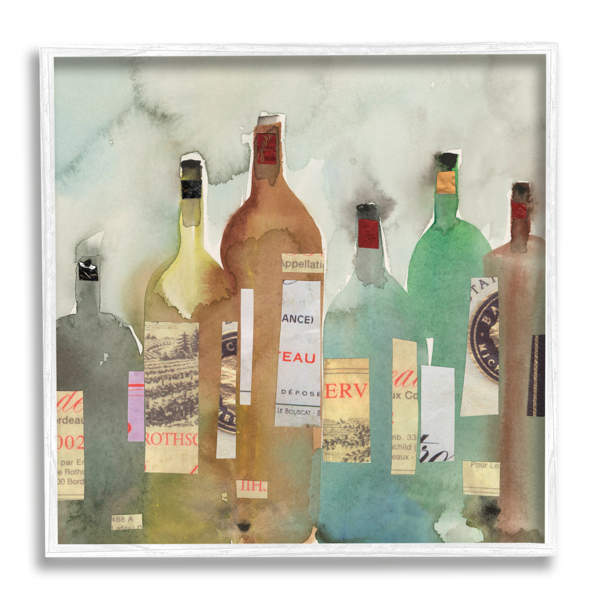 Stupell Industries Classic Wine Liquor Bottles Collage by - Painting ...
