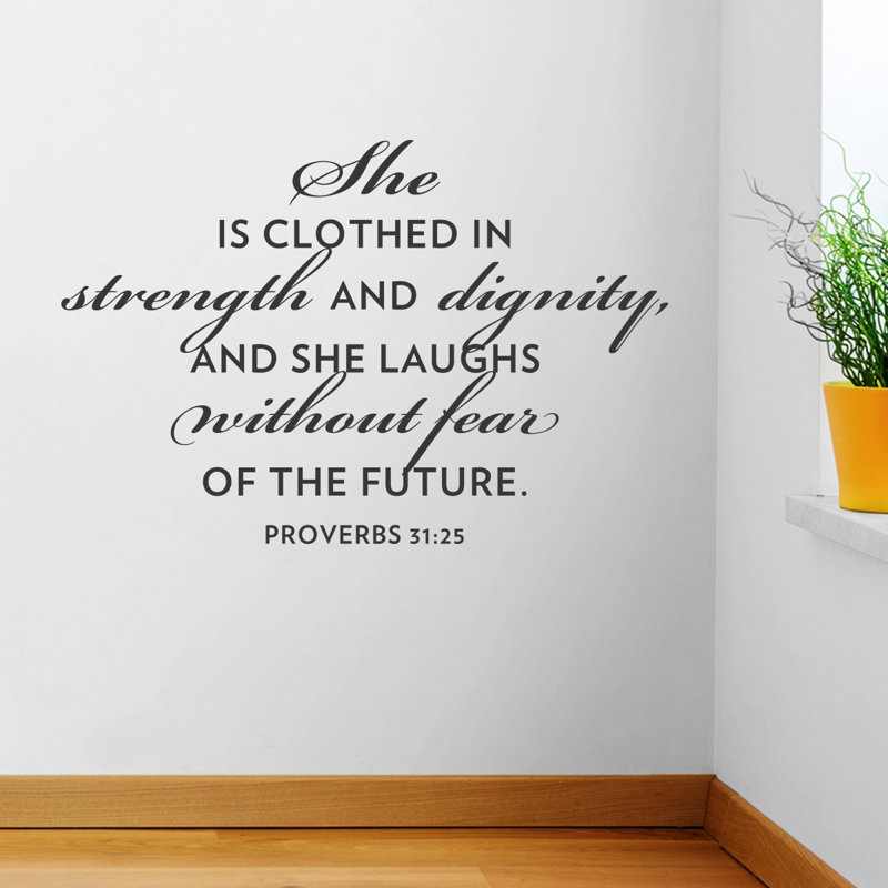 Wallums Wall Decor Proverbs 31:25 Wall Decal | Wayfair