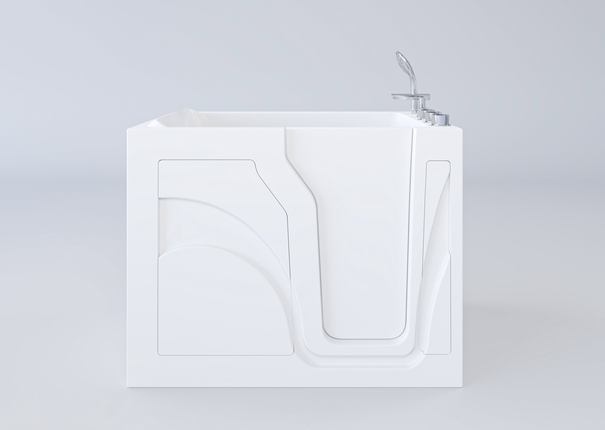 HealthSmart Walk-In Air Jet Acrylic Bathtub with Right Door and Faucet ...