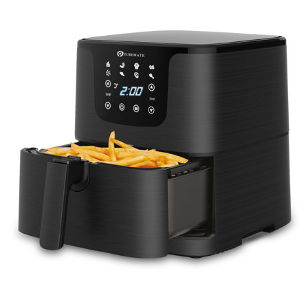 PureMate 5.5l Digital Air Fryer With Timer And Low Fat Oil Free – Black ...