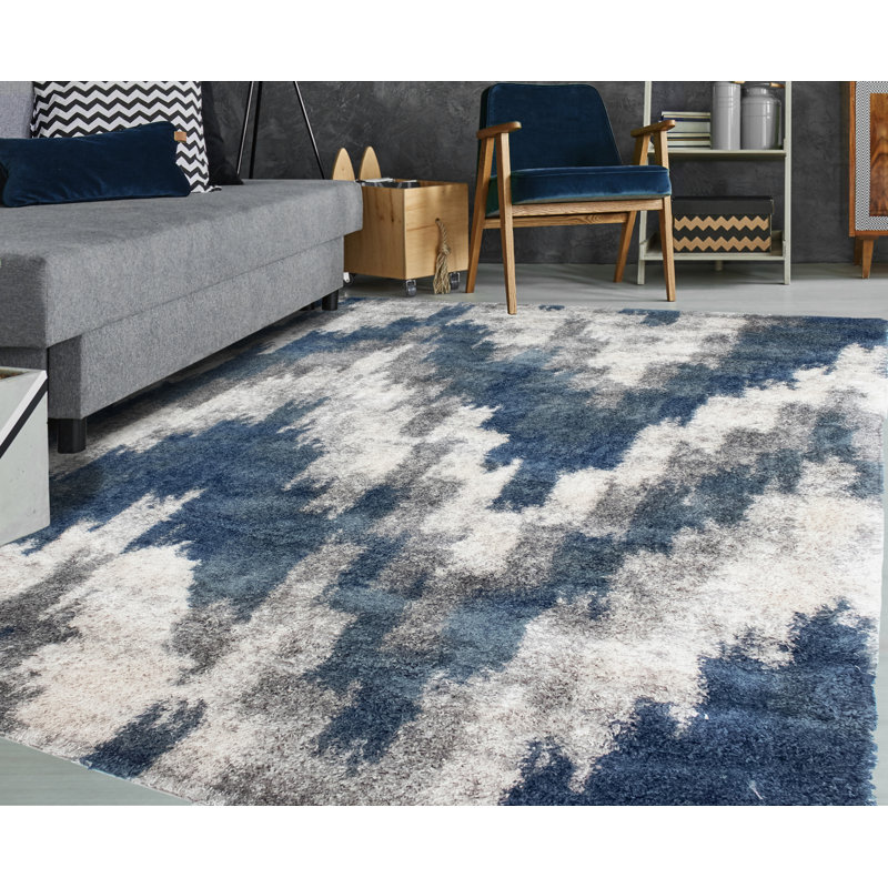 Union Rustic Asay Performance Blue Rug & Reviews | Wayfair
