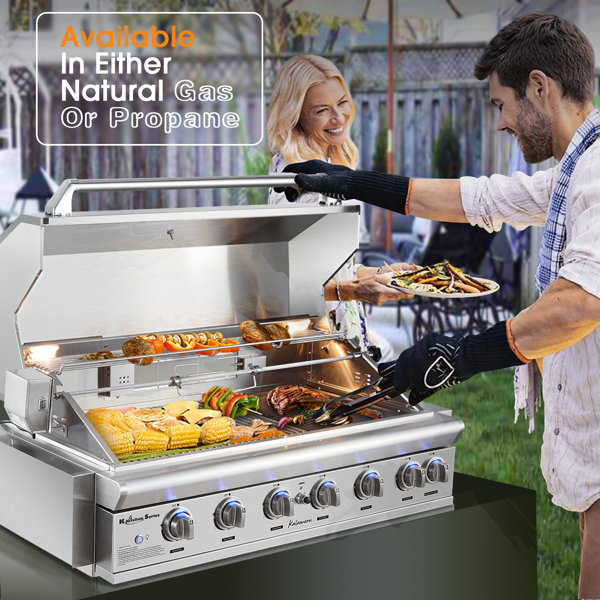 Kalamera 6 - Burner Built In 48000 BTU Gas Grill | Wayfair