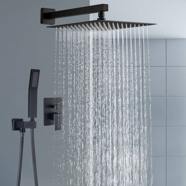 Cobbe 10" Rainfall Shower Head Complete Shower System with Rough-in ...