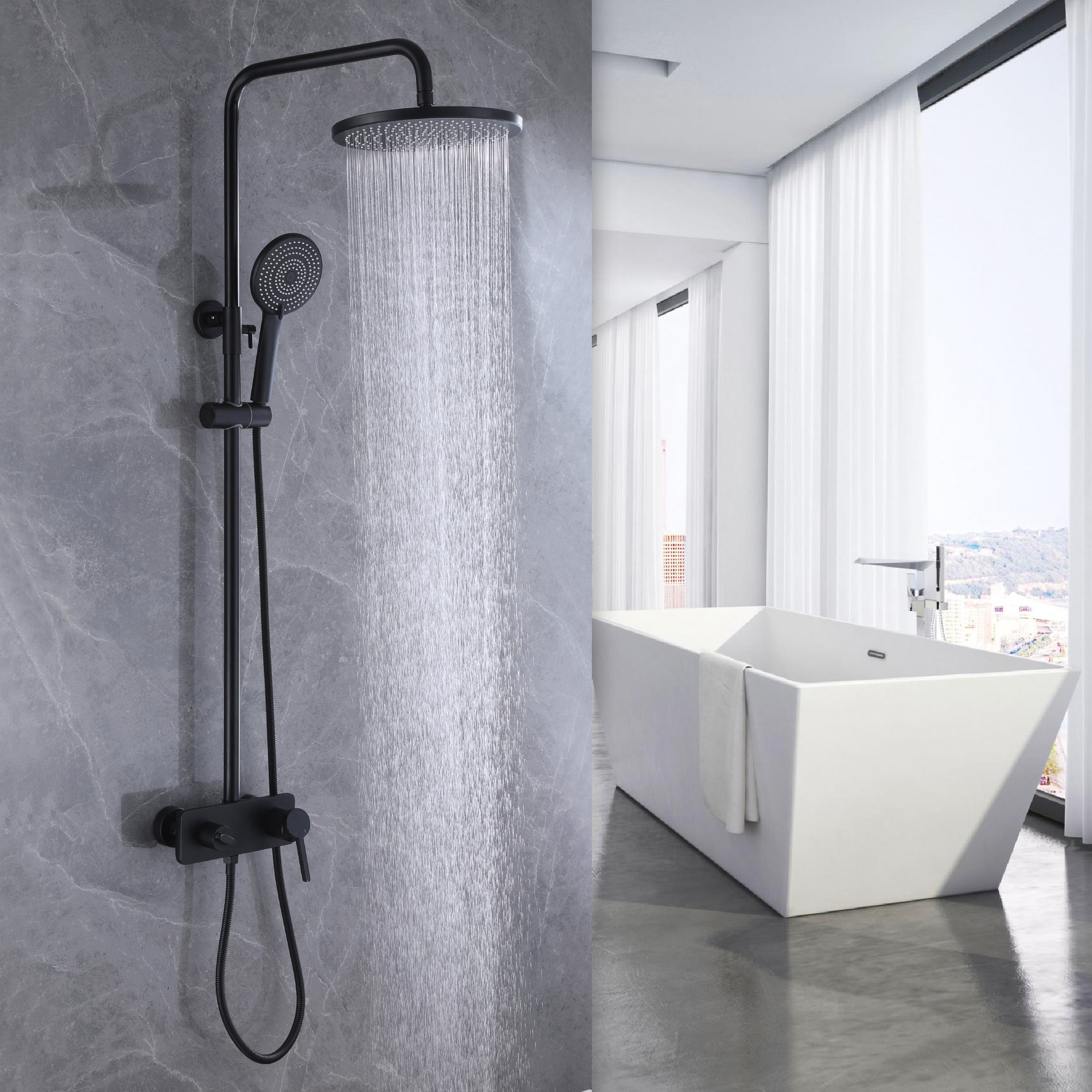 Selected 3 Functions Complete Shower System with Rough-in Valve | Wayfair