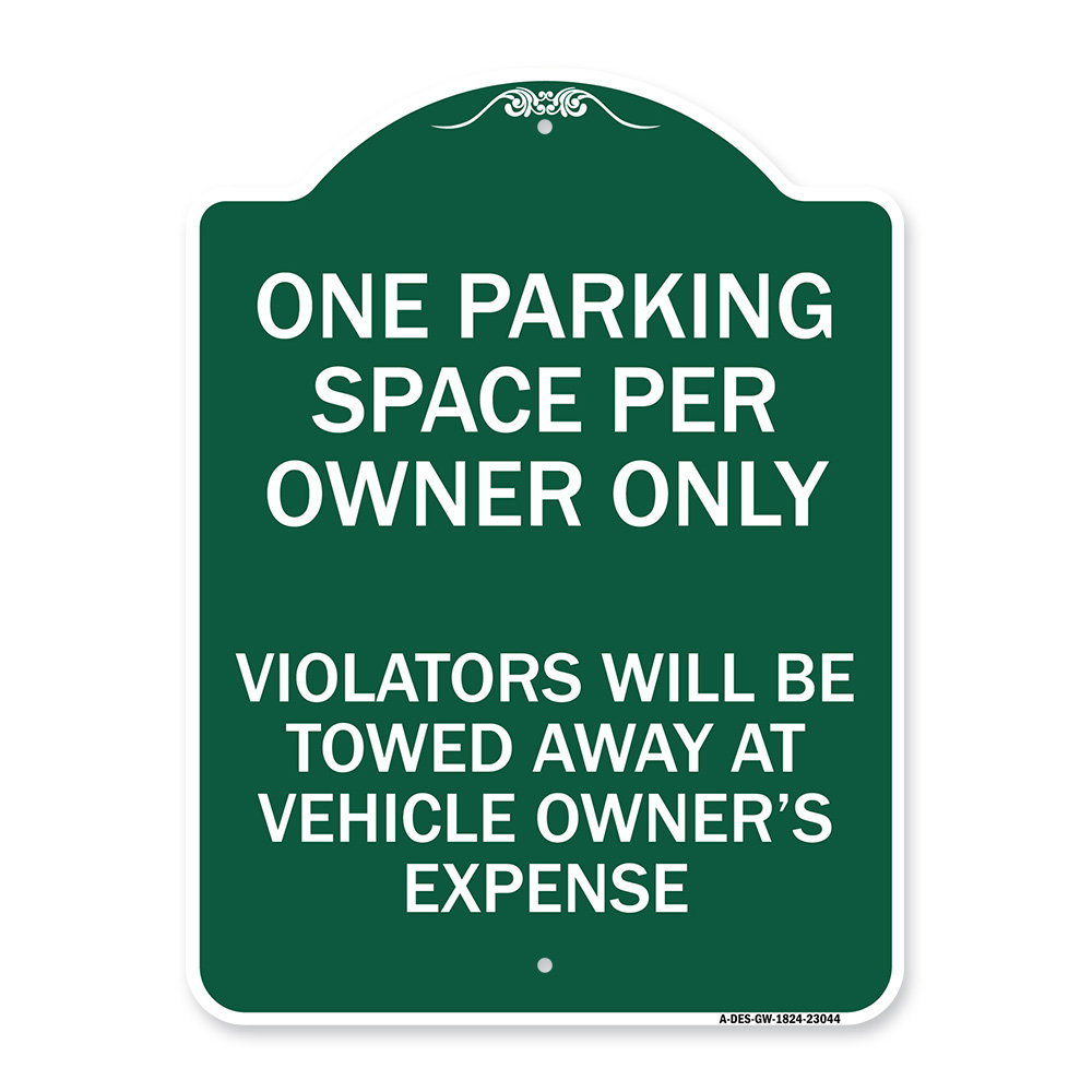 Signmission Designer Series Sign - Reserved Parking Sign One Parking ...
