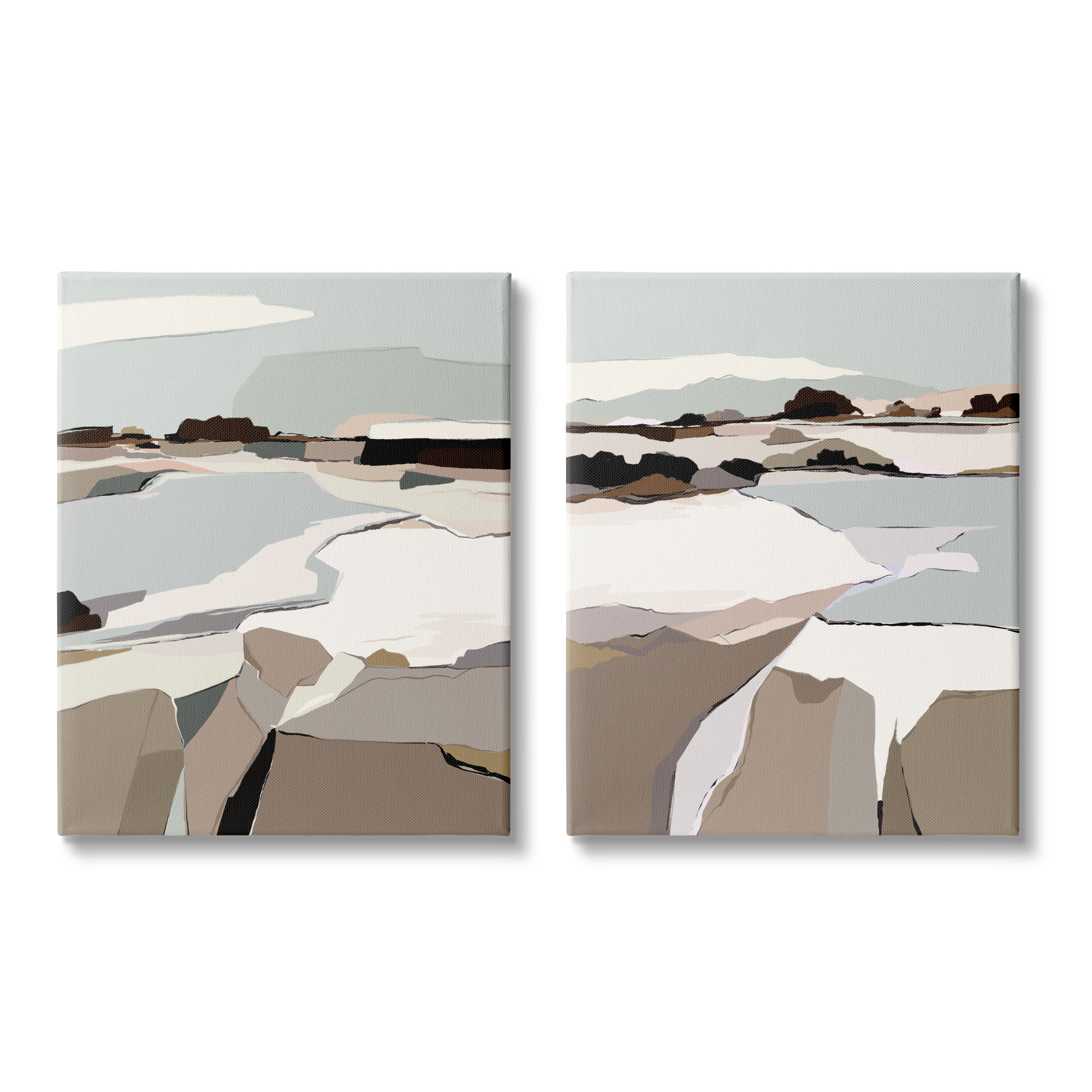 Latitude Run® Abstract Swedish Landscape Shapes by - 2 Piece Wrapped ...