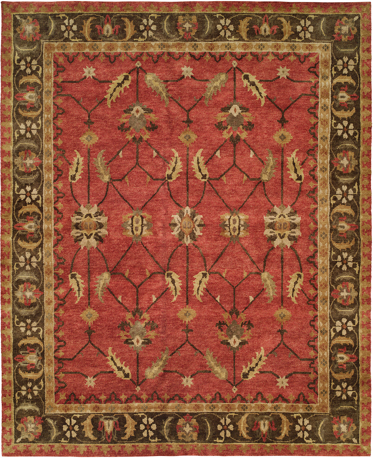 Alcott Hill® Garney Oriental Hand Knotted Wool Rust/Brown Area Rug ...