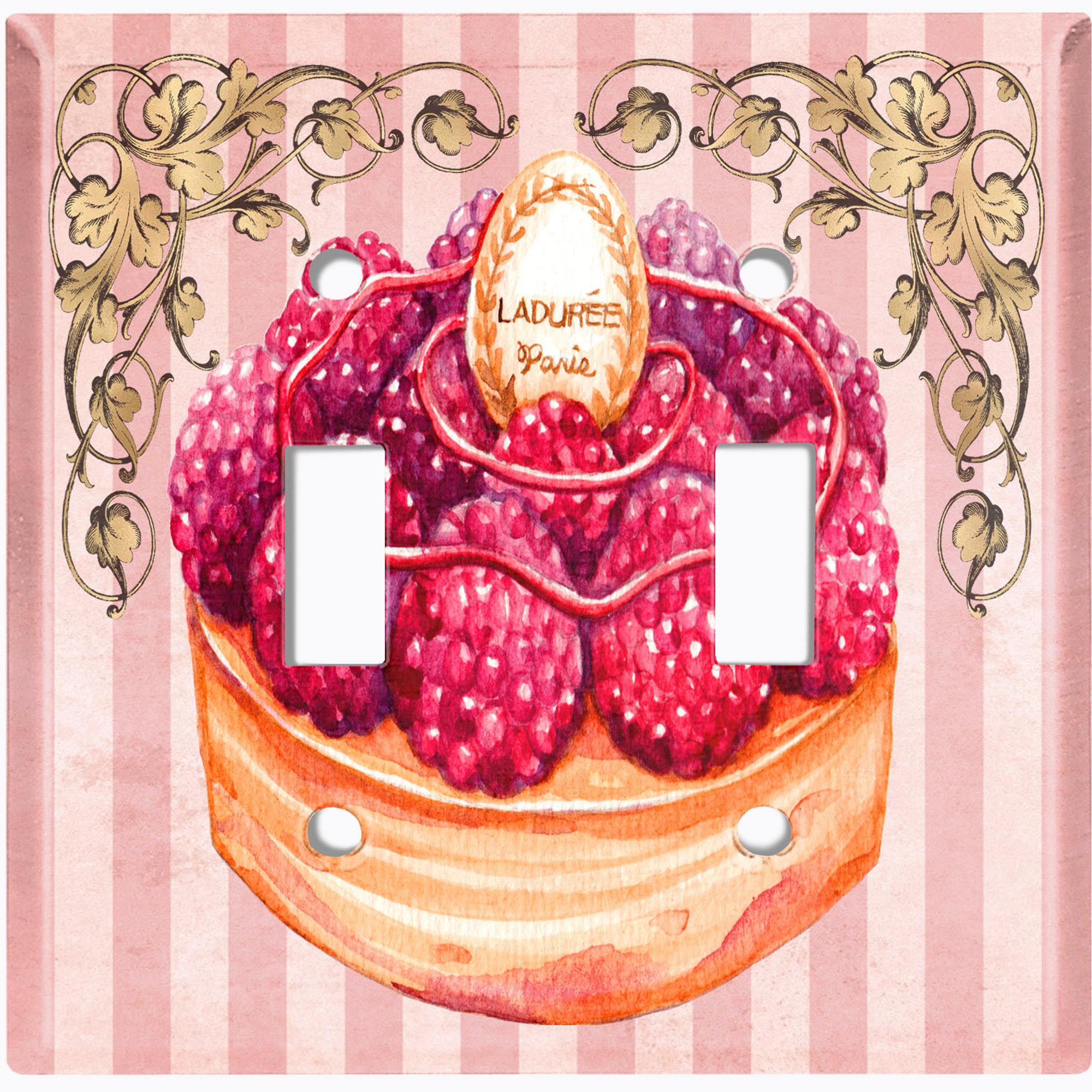 WorldAcc Raspberry Cake 2-Gang Toggle Light Switch Wall Plate | Wayfair