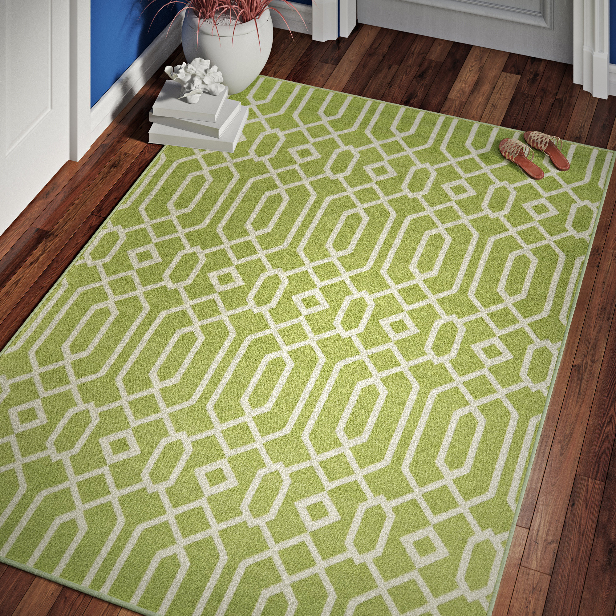 Mercer41 Gul Geometric Green Indoor/Outdoor Area Rug & Reviews | Wayfair