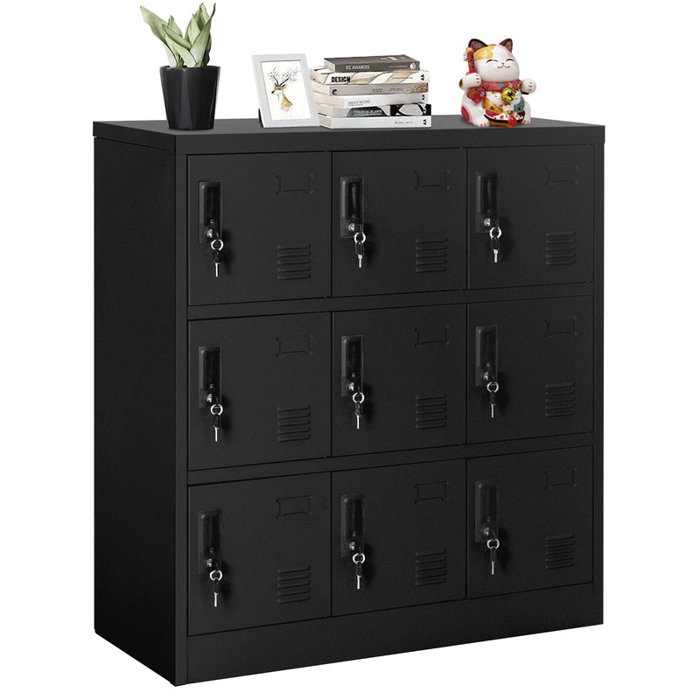 SUNCROWN Metal 3 - Tier 35.4'' Gym & Locker Room Locker with Built In ...