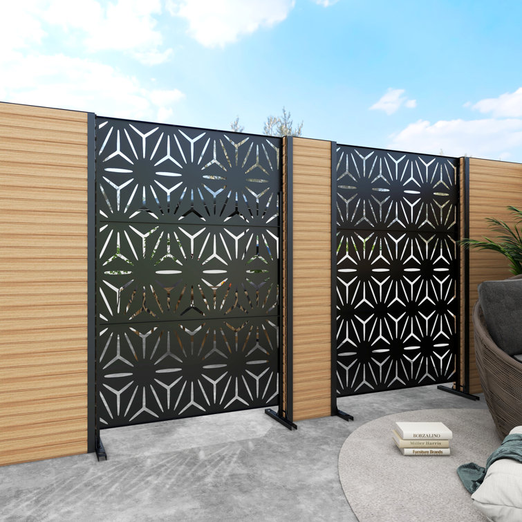 UIXE 6 ft. H x 4 ft. W Metal Privacy Screen | Wayfair