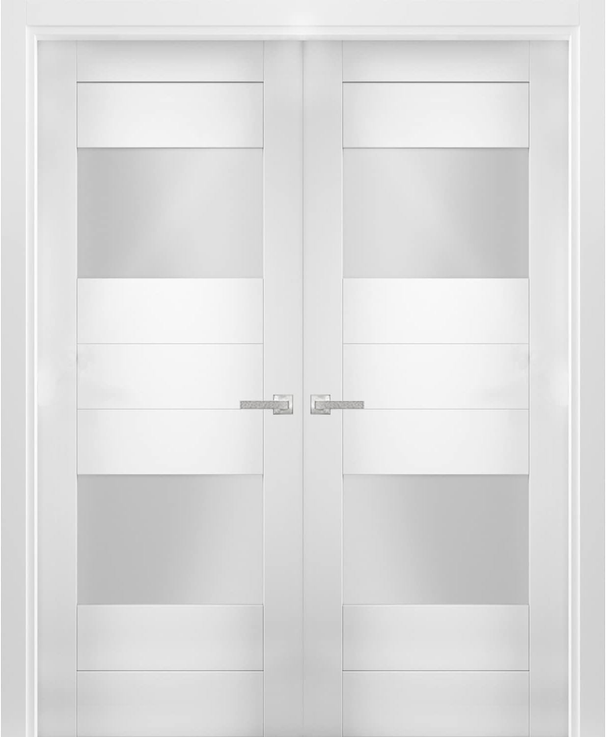 VDomDoors Sete Frosted Glass Standard White Door | Wayfair