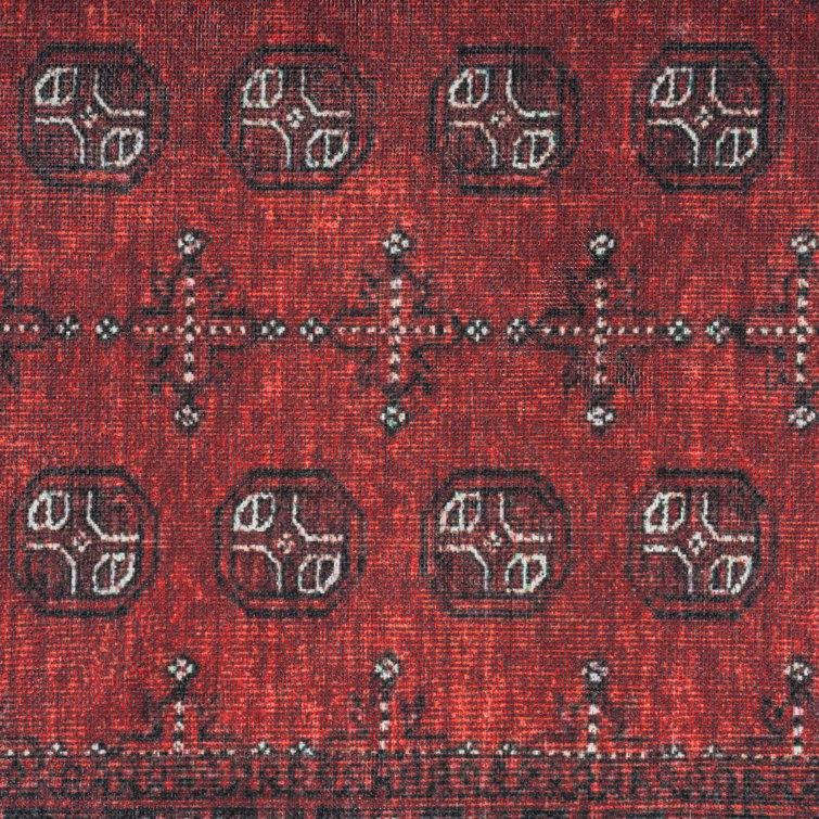 Kukoon Red Distressed Persian Style Oriental Rug | Wayfair.co.uk
