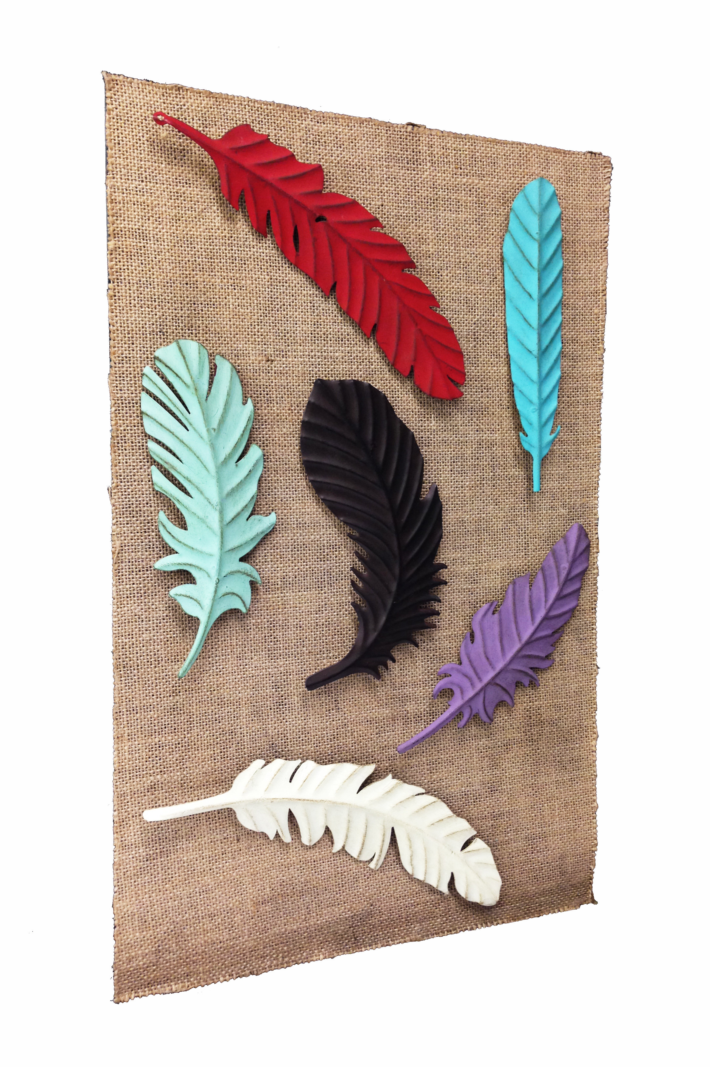 Bungalow Rose Theophanes Embossed Metal Feather Magnet Wall Décor | Wayfair