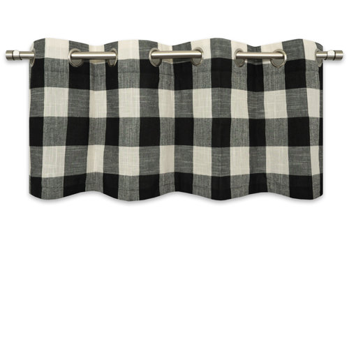 August Grove® Sunglow Grommet Plaid 53" Window Valance & Reviews | Wayfair