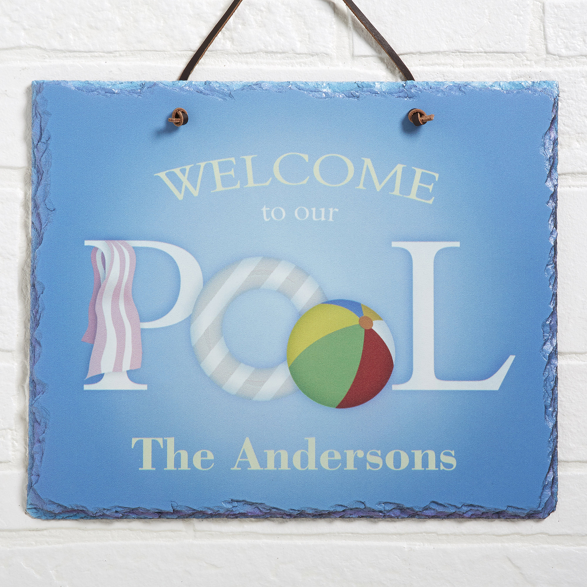 Personalization Mall Welcome to Our Pool Plaque | Wayfair