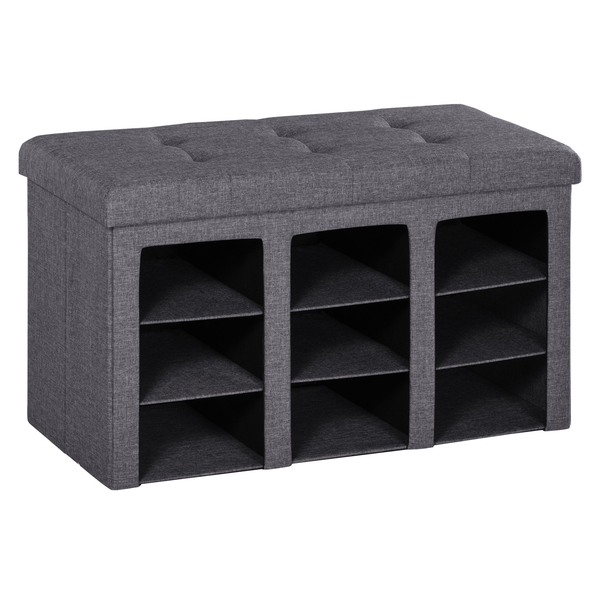 Latitude Run® Modern Folding 9 Pair Shoe Storage Bench & Reviews | Wayfair