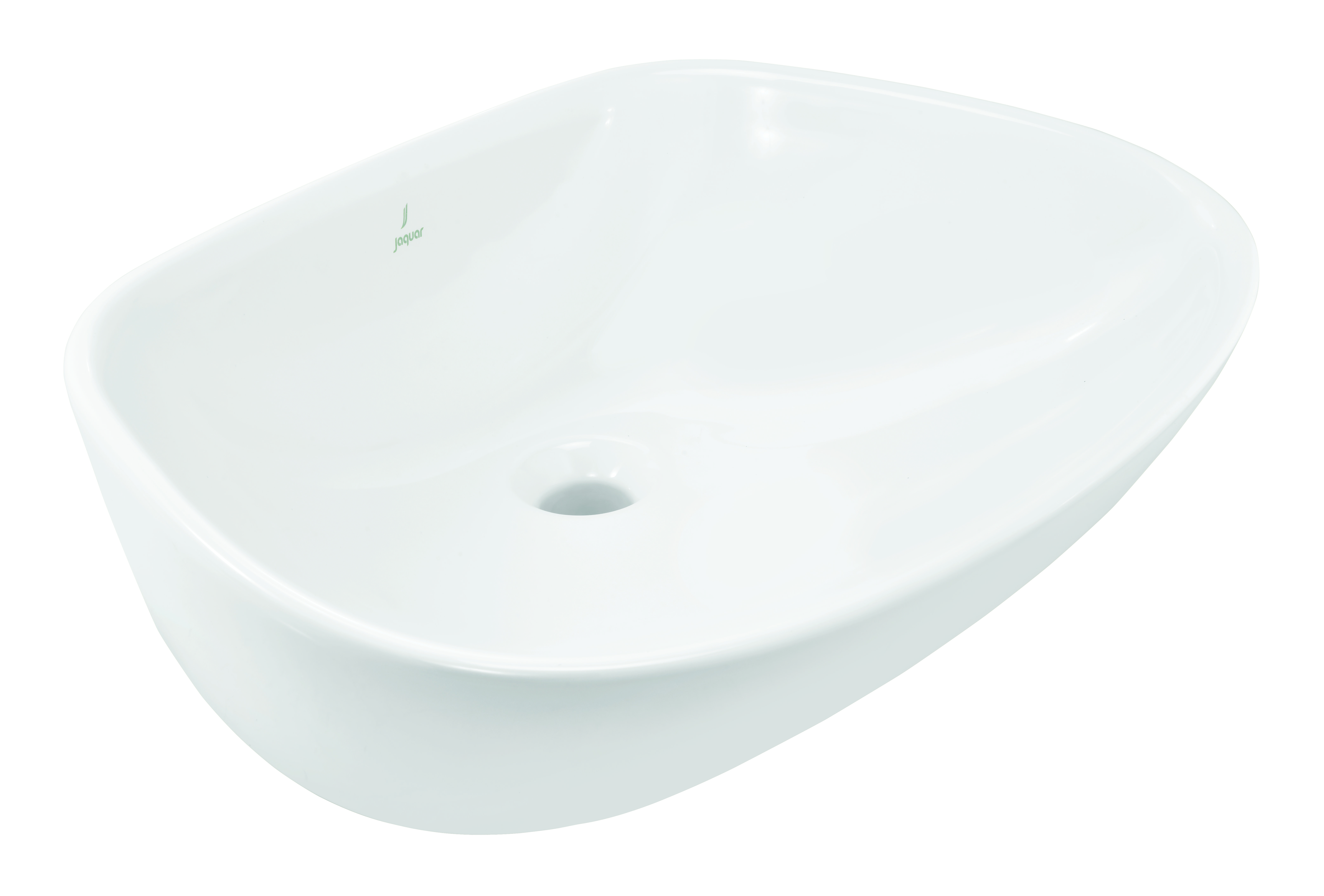 Jaquar Arc 380Mm White Ceramic Square Countertop Basin Bathroom Sink ...