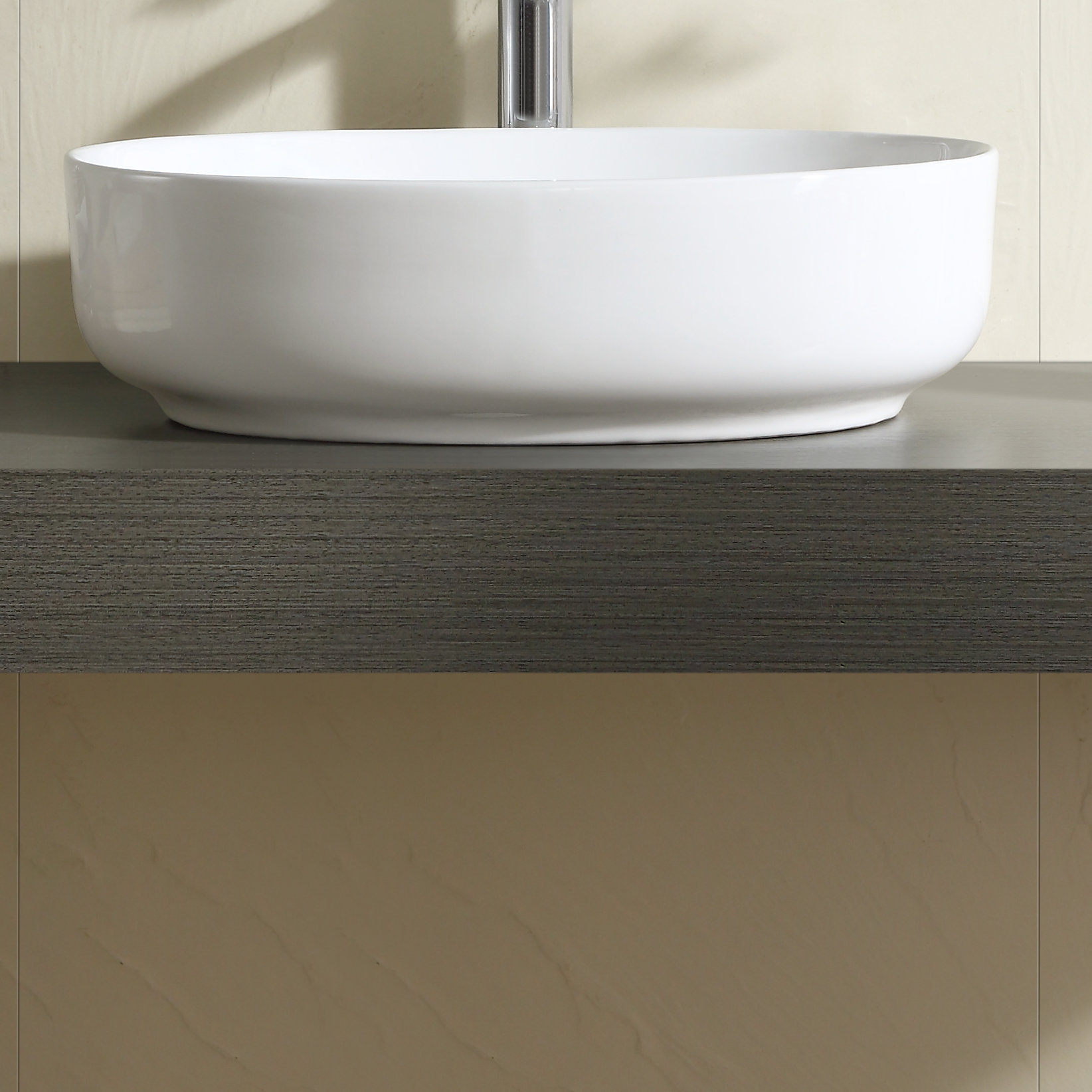 Fine Fixtures Vitreous China Ceramic Vitreous China Oval Vessel ...
