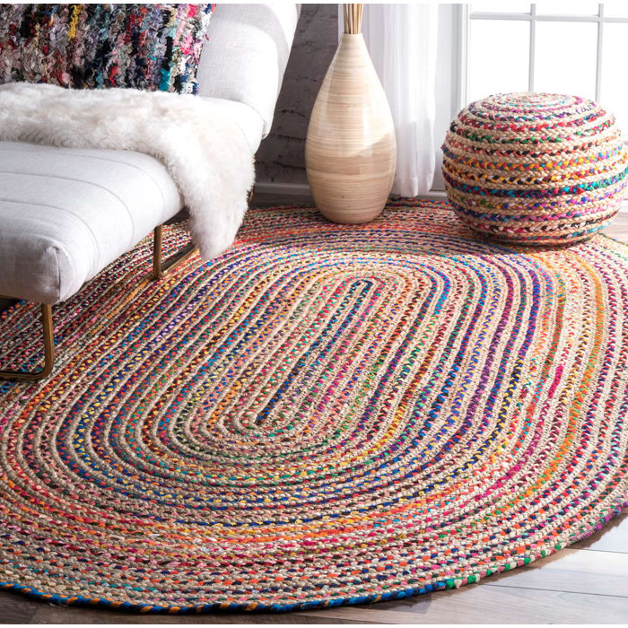 Bungalow Rose Lovetto Bohemian Handmade Braided Red Rug & Reviews | Wayfair