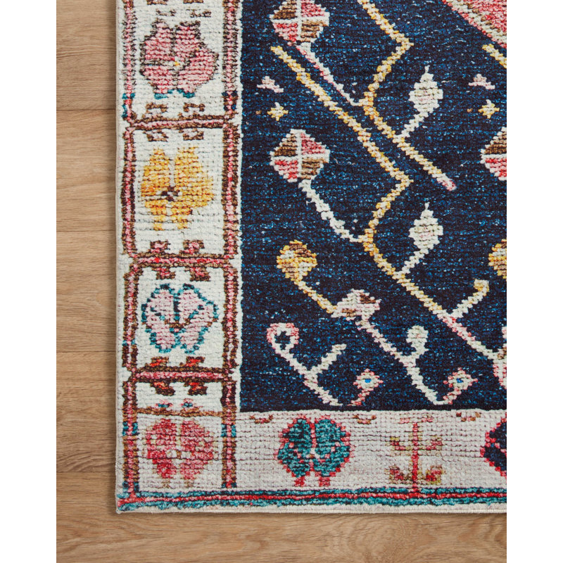 Bungalow Rose Performance Rust/Navy Rug & Reviews | Wayfair