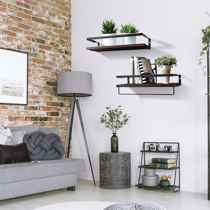 17 Stories WallFloating Shelves Set Of 2 & Reviews | Wayfair