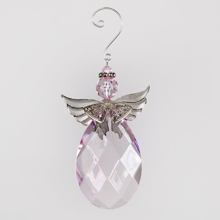 The Seasonal Aisle Acrylic Crystal Angel Hanging Figurine Ornament ...