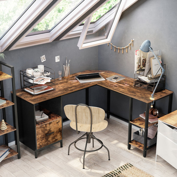 Loon Peak® Emmet L-Shape Desk & Reviews | Wayfair