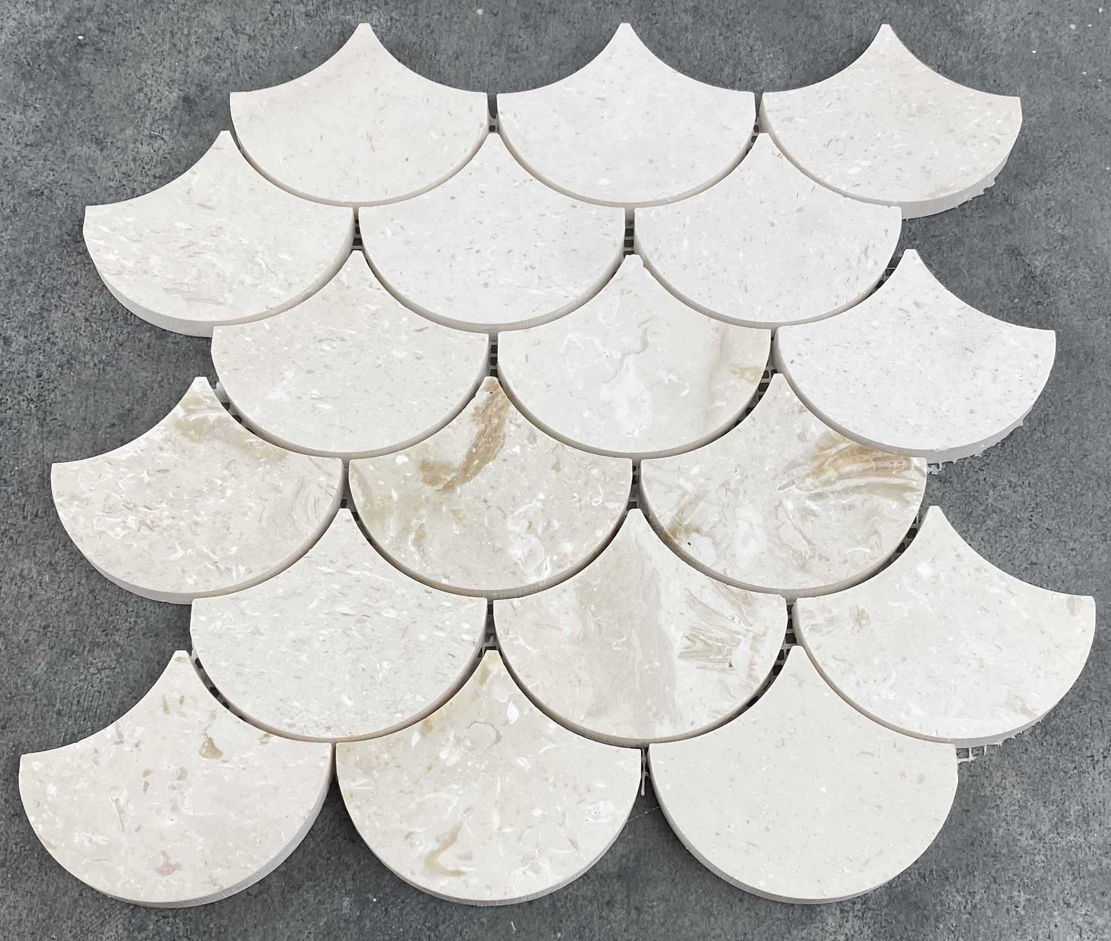Miletos Stone Collection Shellstone 3" X 3" Travertine Mosaic Tile ...